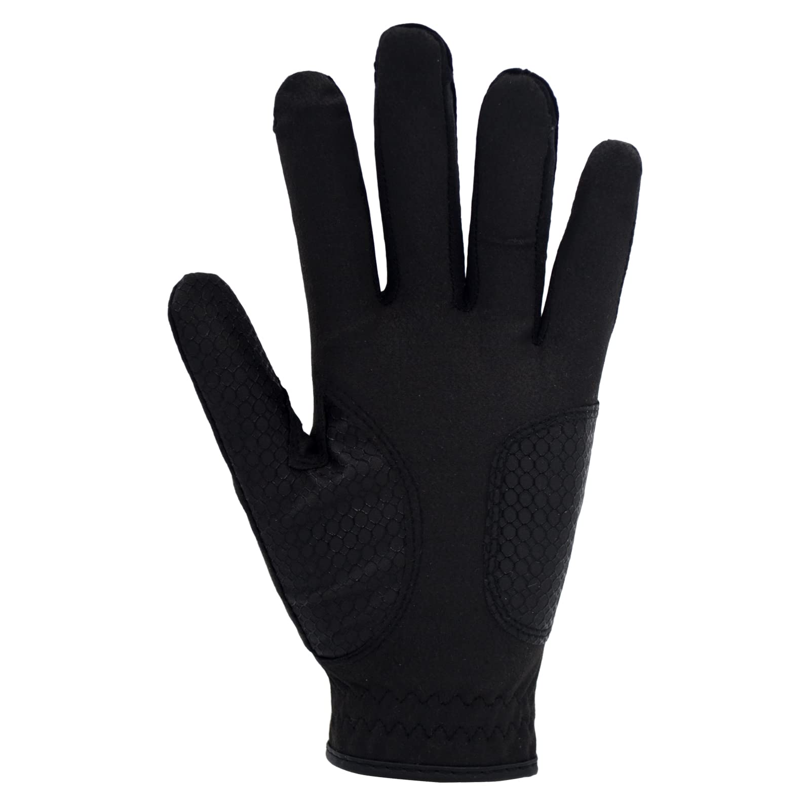 MJ Men's Golf Gloves, Left Hand, White Black Microfiber Soft Golf Gloves (#23, Black)