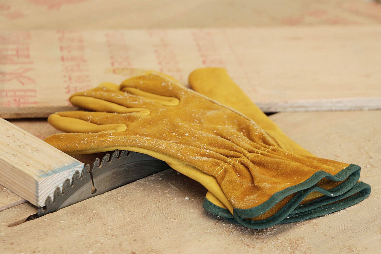 OZERO Leather Work Gloves Flex Grip Tough Cowhide Gardening Glove for Wood Cutting/Construction/Truck Driving/Garden/Yard Working for Men and Women 1 Pair (Gold,Medium)