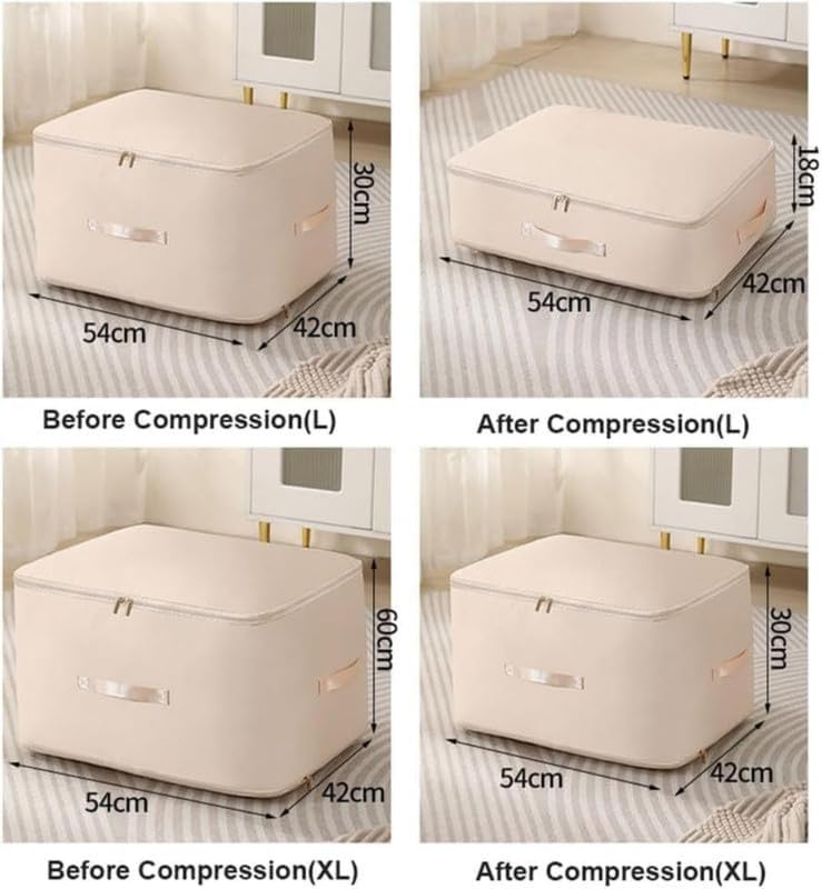 Ultra Space Saving Self Compression Organizer, 2024 Upgrade Space Saving Self Compression Organizer for Comforters Compression Duvet Storage Bag Large Capacity Organizer Bag for Comforters