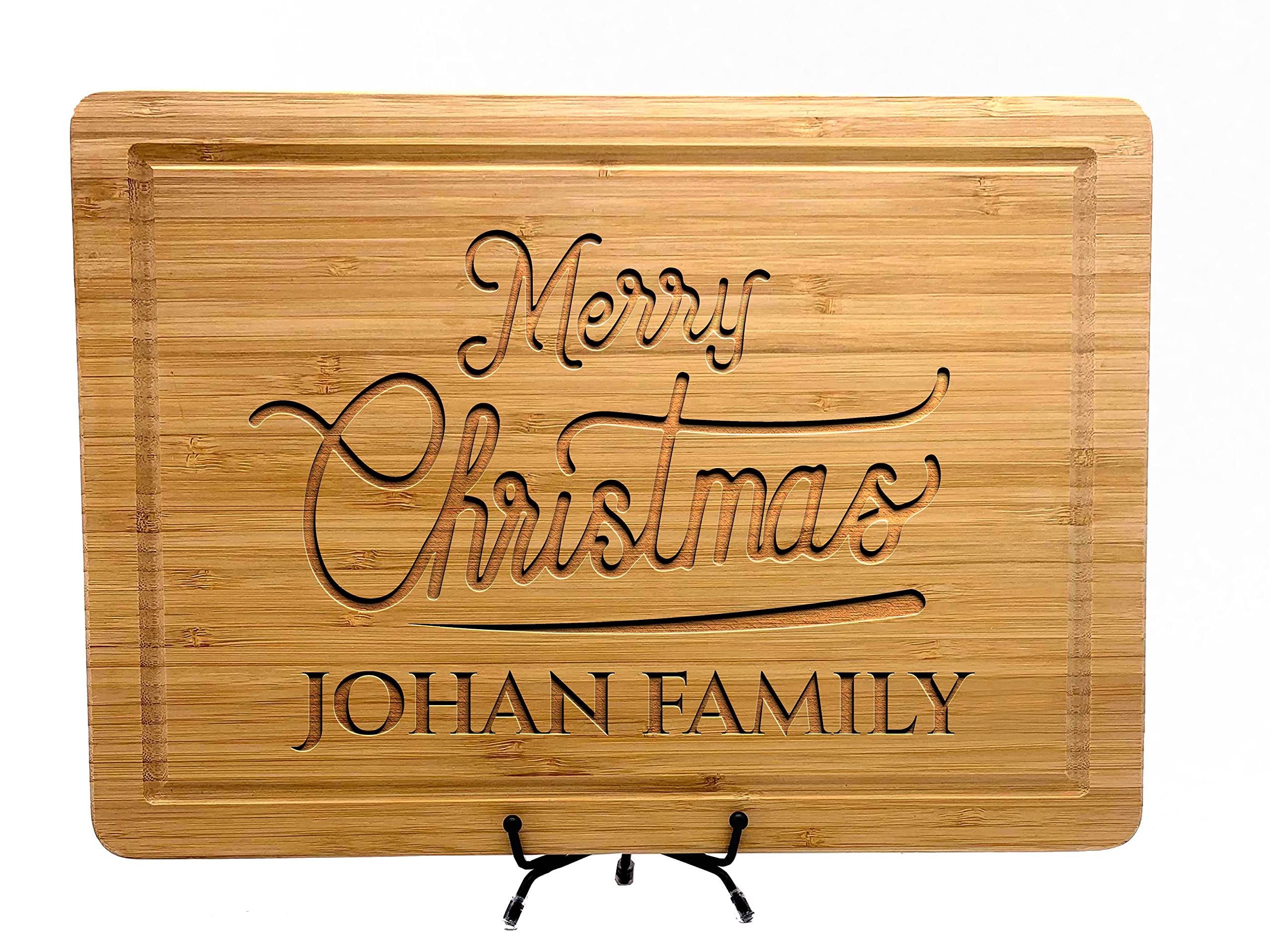 Merry Family Christmas Cutting Board, Personalized Christmas Home and Kitchen Decoration, Custom Engraved Christmas Gift for Family, Parent, Couple, Friend, Mom, Grandma, Sister