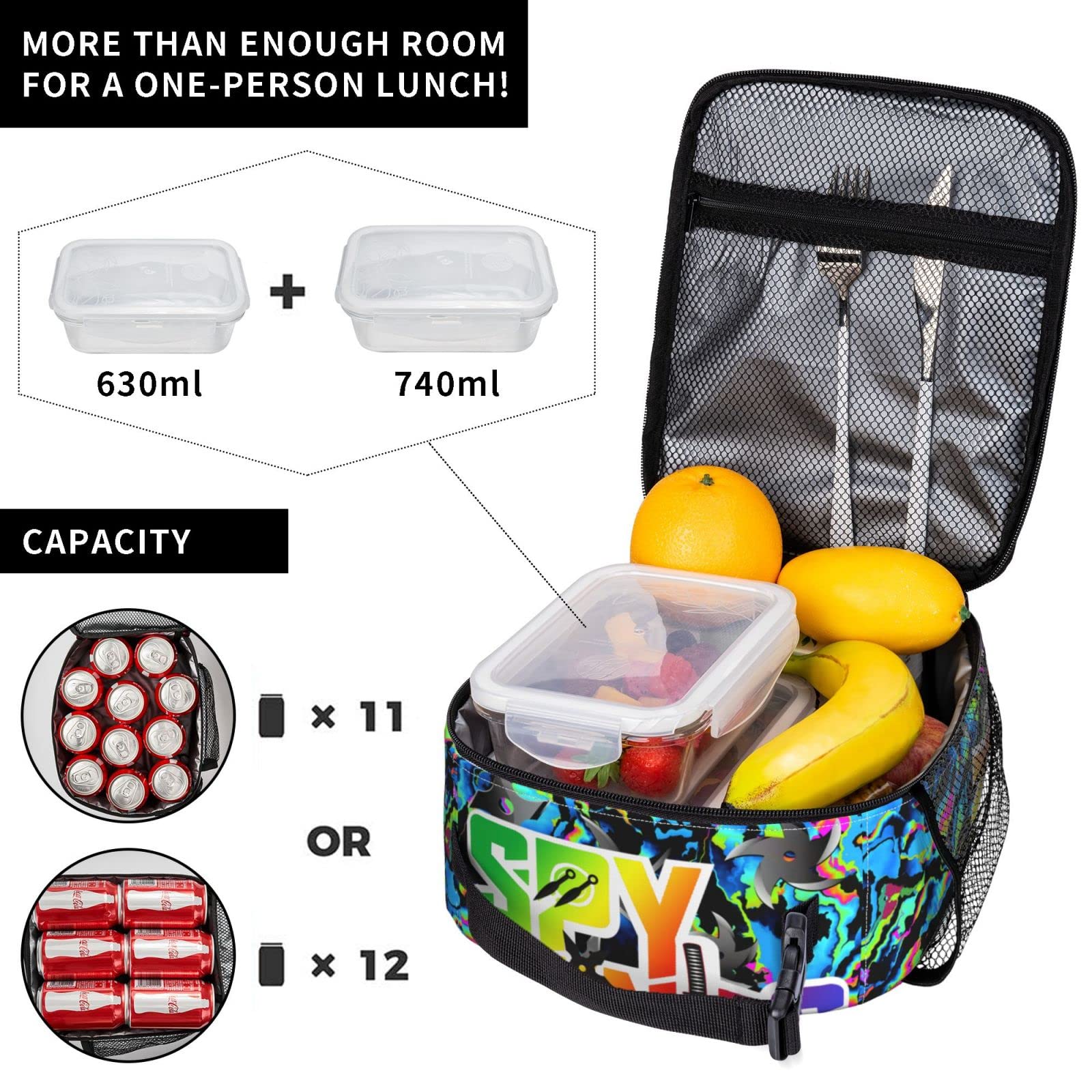 NKISMOODM Fantasy Tote Lunch Bag Reusable Insulated Zipper Handbag Portable Lunchbox Cooler Bags For Work Picnic Camping