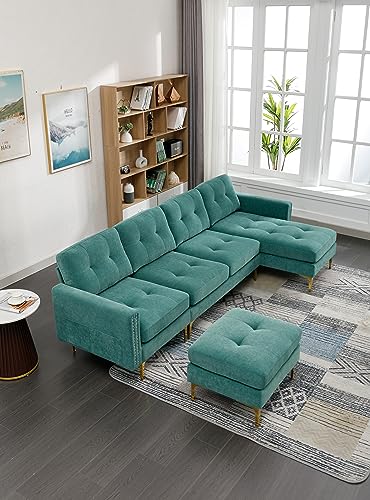 YUNLife&Home Convertible Modular Sectional Sofa,Modern Upholstered L-Shaped Accent Corner Sofá Couch Bed for Living Room Apartment Office Furniture Set