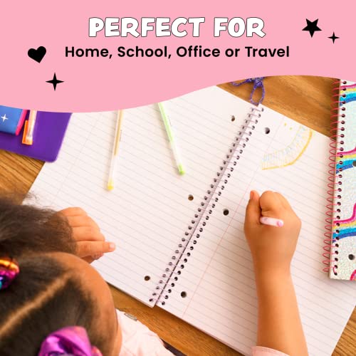 Yoobi College Ruled Spiral Notebook Set — Bulk 3-Pack of 3 Subject Notebooks, Blue, Mint Green & Blush Pink Colors — 150 Perforated, 3-Hole Punched Sheets, For School, Office & Home — 10.5” x 8”