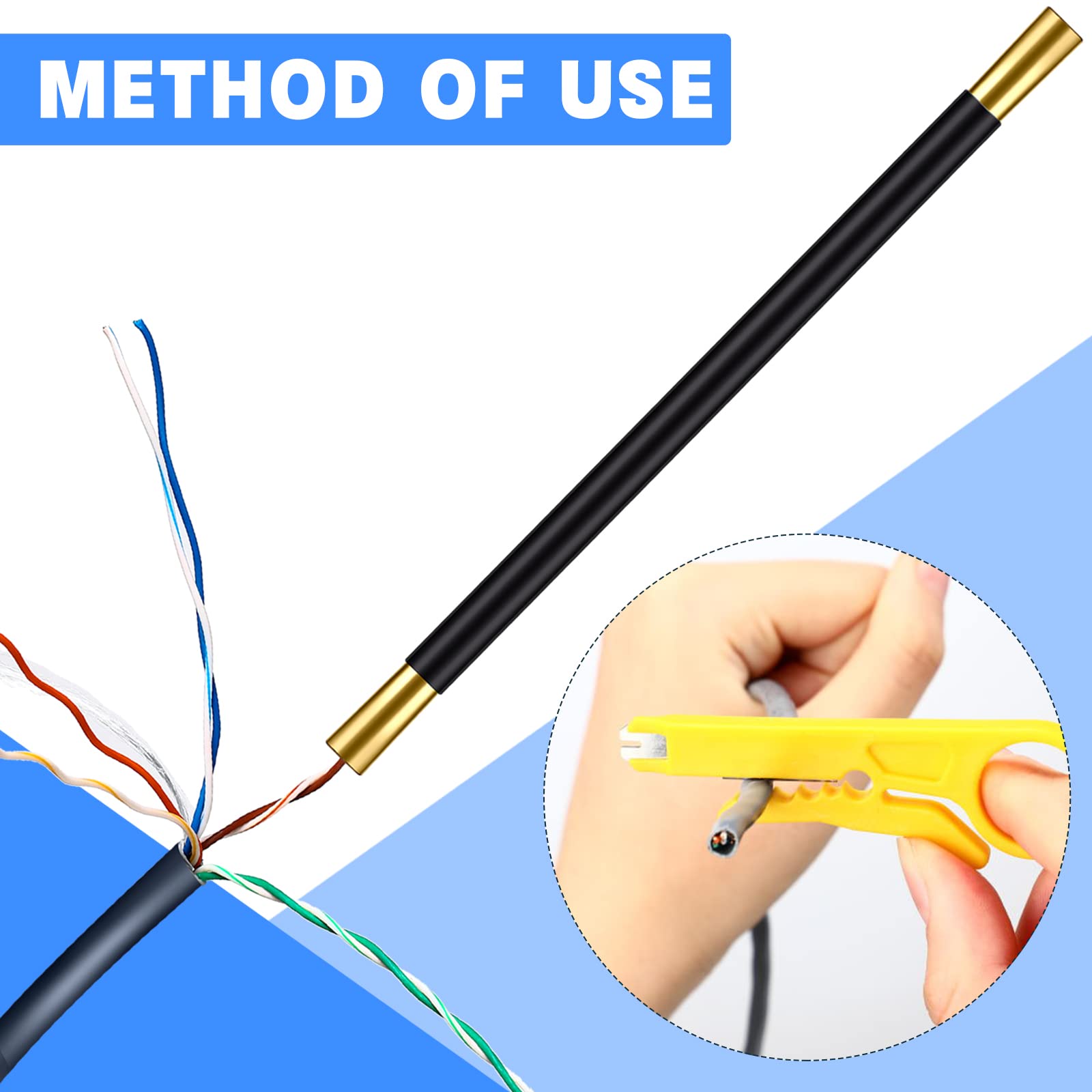 Network Cable Untwist Tool, Engineer Wire Straightener and Wire Stripper Set, Dual Headed Network Cable Looser, Cable Stripper Twisted Wire Separator for CAT5 CAT5e CAT6 CAT7