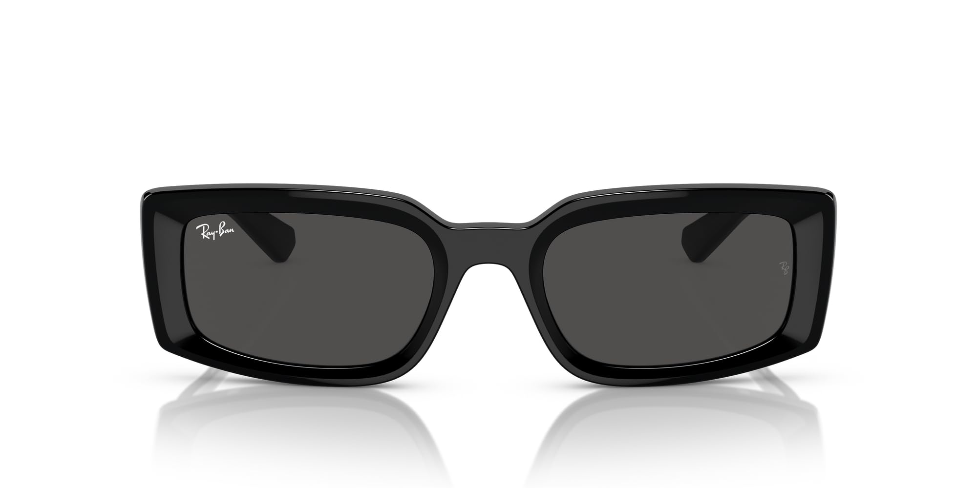 Ray-Ban Women's RB4395F Kiliane Low Bridge Fit Square Sunglasses, Black/Dark Grey, 54 mm