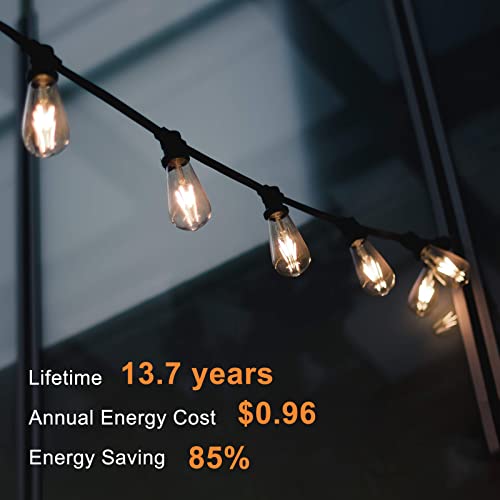 TJOY 6pack Led Edison Light Bulbs+LED Strip Lights with 44 Key Remote 50 ft (44 Key Remote Control +25ft x2+Indoor only)