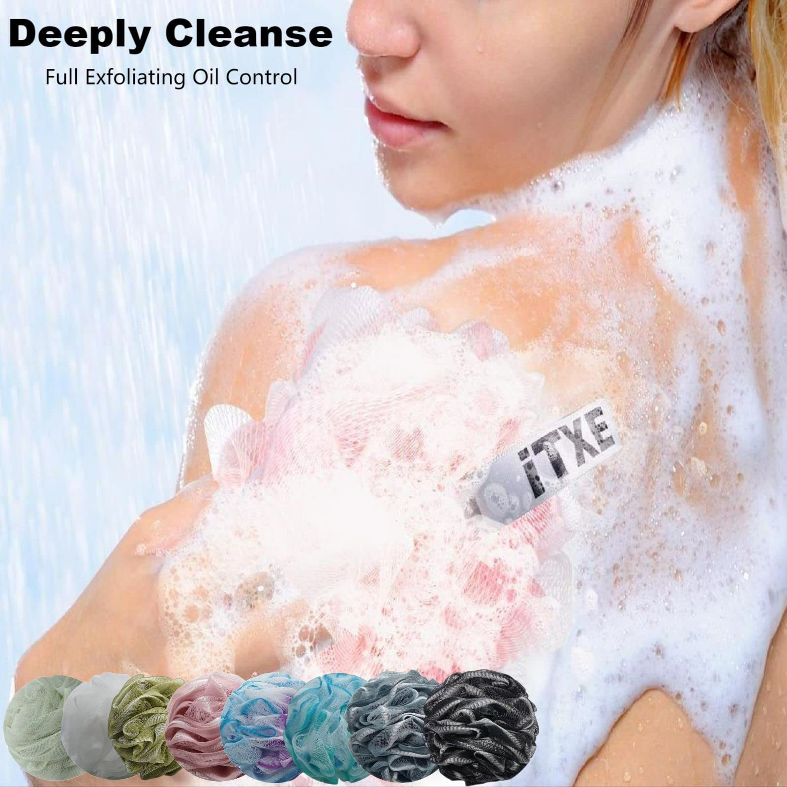 Premium Loofah Bath Sponge Shower Scrubber Body Wash Pouf Exfoliating Essential (Set of 1, Grey)