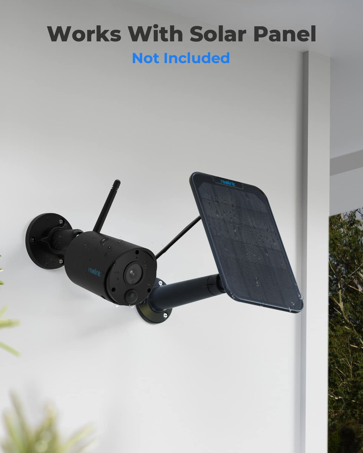 REOLINK 2K Solar Security Camera Wireless Outdoor, Argus Eco-B+Solar Panel, No Monthly Fee, Human/Vehicle Detection, 3MP Night Vision, 2-Way Audio, WiFi Home Security Camera Works with Alexa(2 Pack)