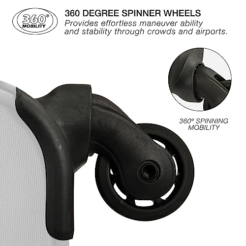 U.S. Traveler Anzio Softside Expandable Spinner Luggage, Dark Grey, Carry-on 22-Inch