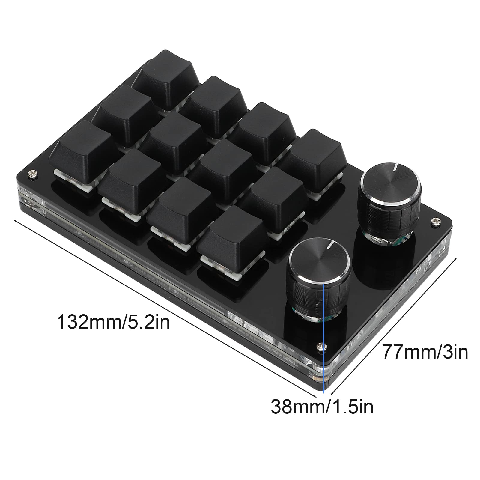 SHYEKYO 12 Keys Programmable Keyboard,Multifunctional USB Mechanical Gaming Keyboard,One-Hand Macro Mechanical Keyboard with Memory Function,for Editing,Gaming,Industry,Office,Speculate in Stocks