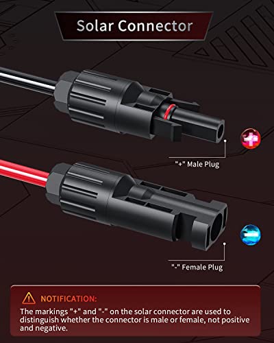 RANDPOW 10AWG Solar Panel Cable Connector to Anderson Power Pole Adapter, Solar Connectors Extension Cable Compatible with Anderson Power Pole Solar Panel for Solar Generator Power Station