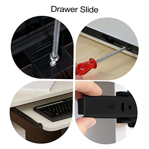Tofficu 1 Pair Keyboard Rails Plastic Pallet Computer Desk Accessories PC Keyboard Drawer Slides Bearing Keyboard Tray Slide Rail Under Desk Tray Keyboard Rack Computer Drawer Tray Ball