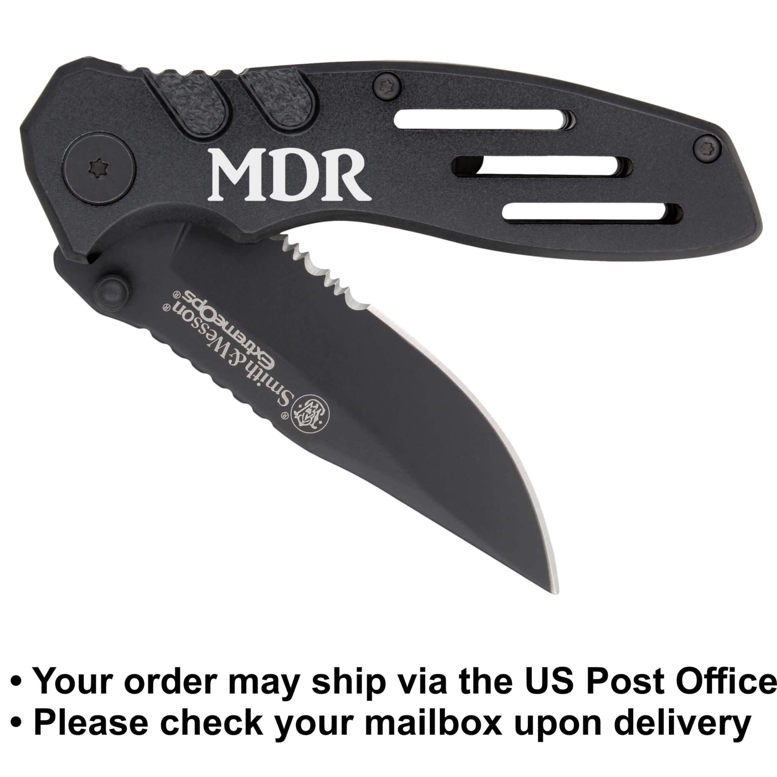 Palmetto Wood Shop Smith and Wesson Extreme Ops SWA24S, Valentines Day Gift, Laser Engraved Pocket Knife, Personalized, Outdoor, Camping, Survival