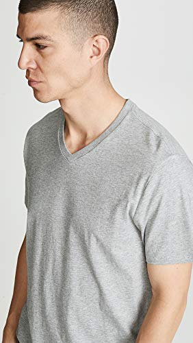 Vince Men's V-Neck T-Shirt, Heather Steel, Large
