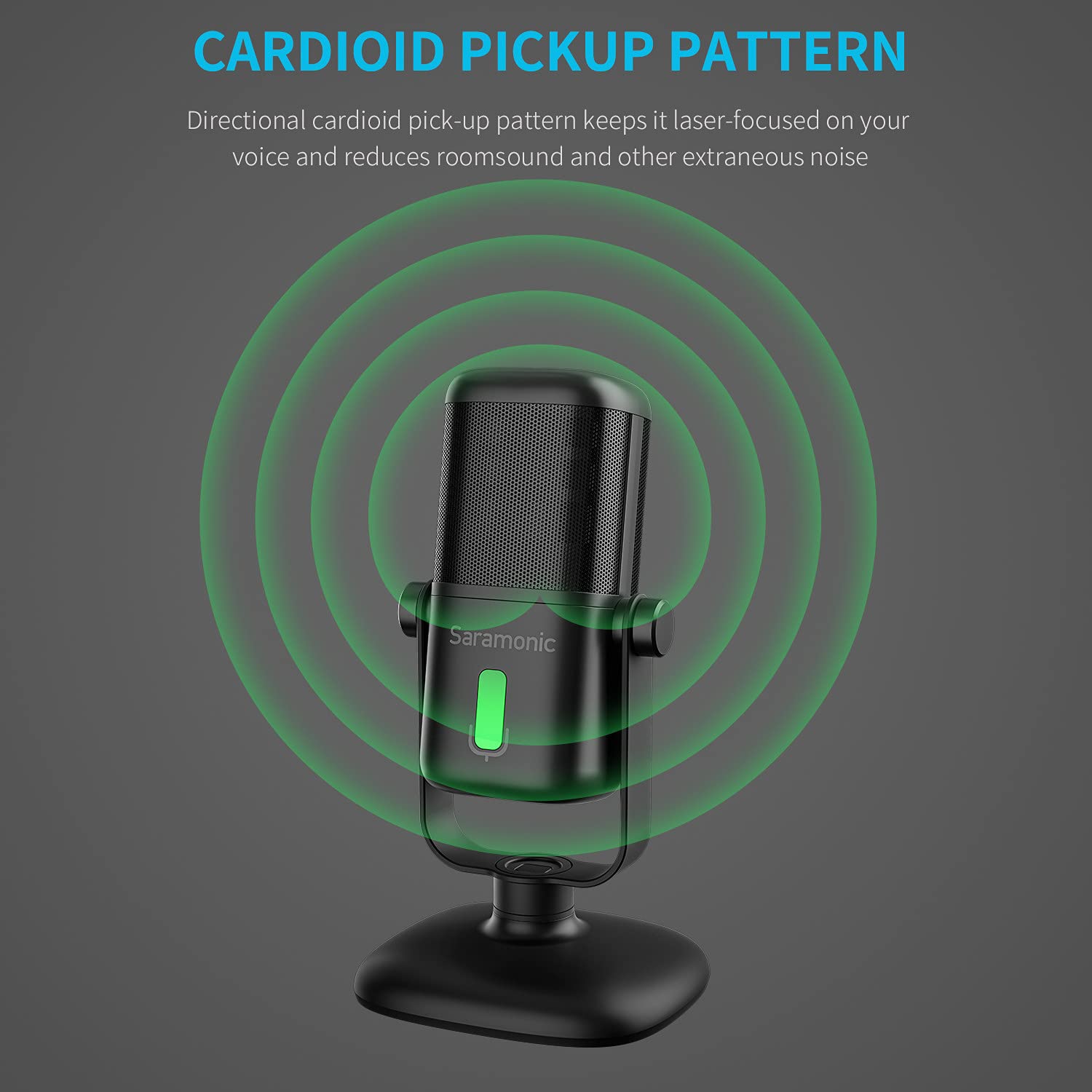 Saramonic SR-MV2000 Plug&Play Premium Cardioid USB Condenser Microphone, with Vocal Effects, Compact Footprint, Latency-Free, for Gaming, Streaming and Podcasting on PC and Mac - Mini