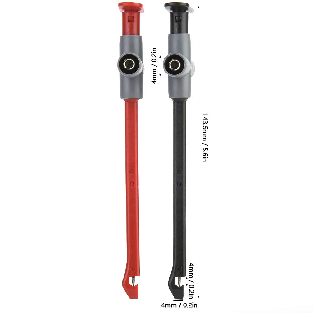 Multimeter Test Clips, Pack of 2 P5010 Puncture Probe Auto Repairing Multimeter Test Clip Car Testing Tool Wire Piercing Probe Clip Automotive Test Wire Kit for Automobile Inspection Auto Repairing