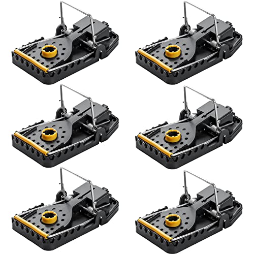 NiHome Rat Snap Trap 6-Pack Rat Trap Indoor Outdoor Humane Powerful Kill Animal Trap Easy Setup Metal Strike Bar Spring-Loaded Safe Large Mousetrap for Big Rats Rodent Trap for House Chipmunk Squirrel