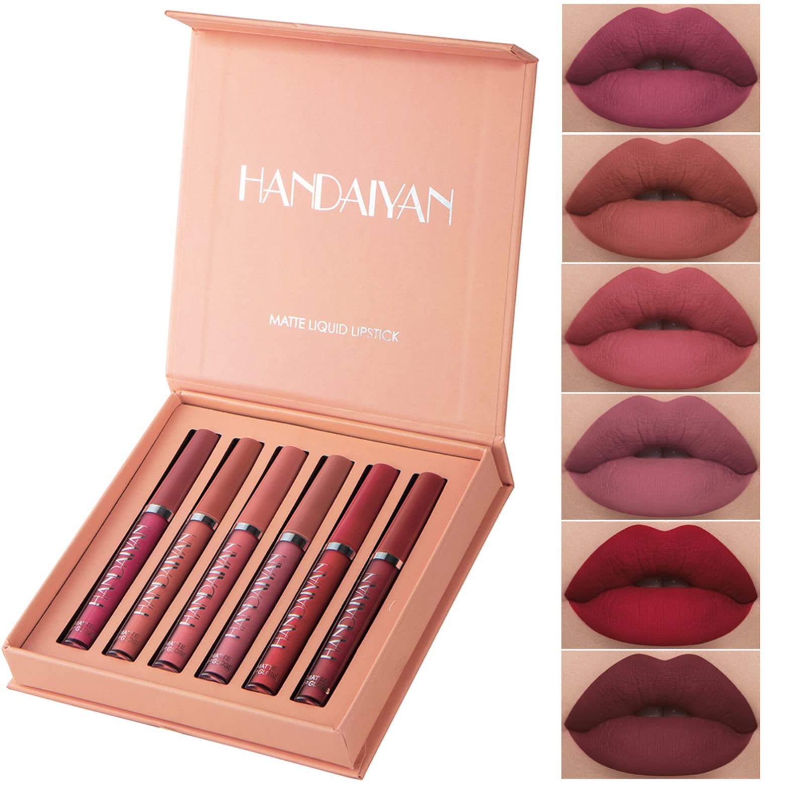 Rechoo Matte Liquid Lipstick Set, 6 Pcs Superstay Mate Ink Waterproof Lip Gloss Beauty Lips Makeup Set (B-New 6 Color)