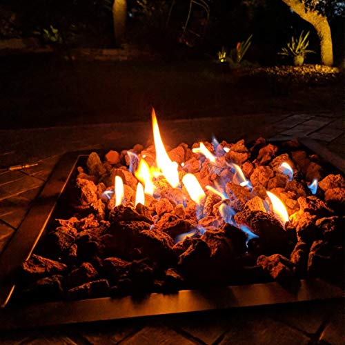 Skyflame 18 inch Square Fire Pit Burner Pan with 12" Round Fire Ring - Drop-in Style for Backyard Fire Table - Made of Steel