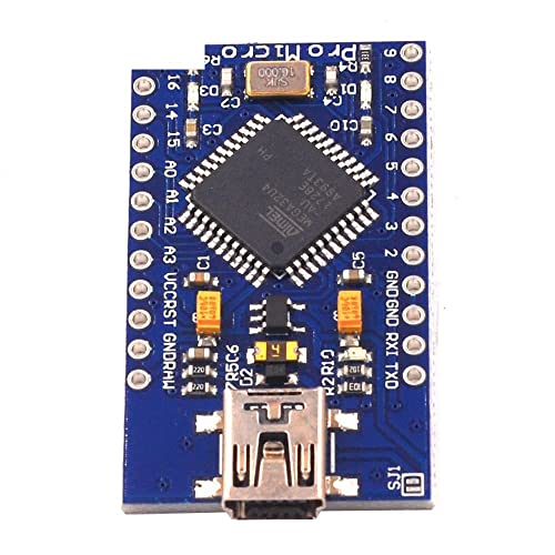 Pro Micro ATmega32U4 5V 16MHz Replace ATmega328 for Arduino Pro Mini with 2 Row Pin Header for Leonardo Mini USB Interface