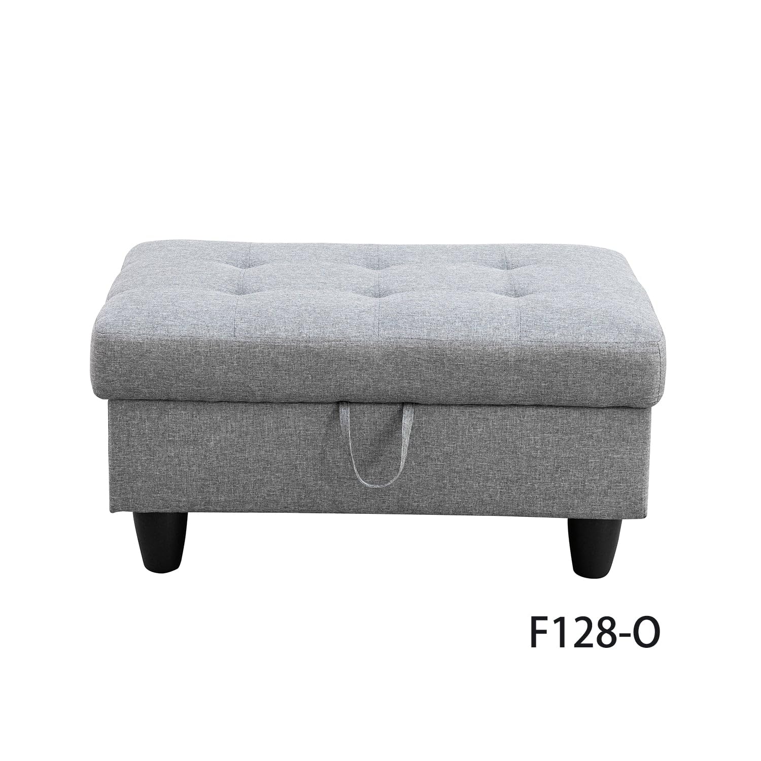 TABBC 103 Inch Modern L Shaped Sectional Sofa Set with Storage Ottoman, Left Facing Chaise Longue, Reversible Backrest w/ 2 Cup Holders, Linen Tufted Cushions, for Living Room, Grey
