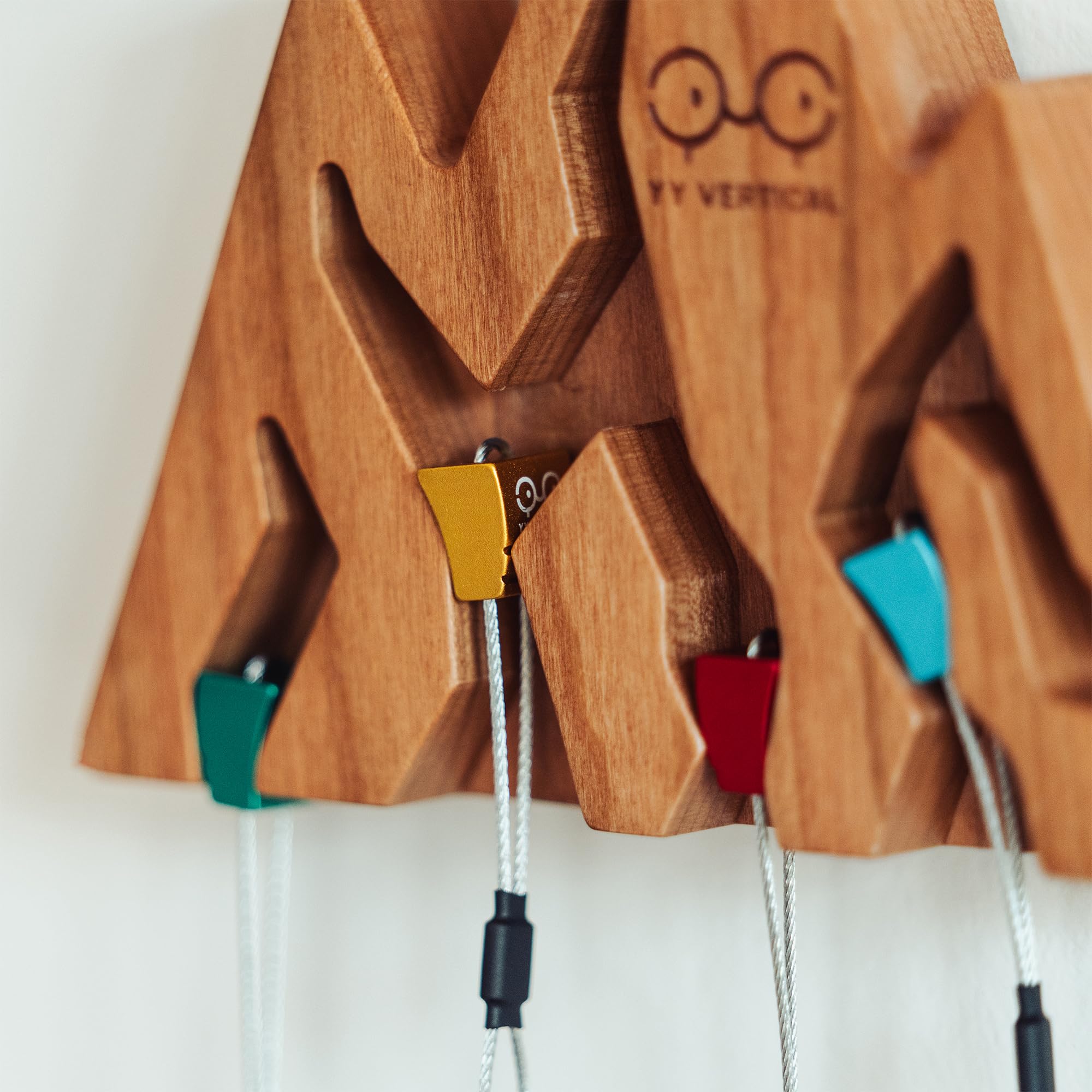 YY Vertical Mountain Decor Keyholder in Cherry Wood, Climb Every Mountain Wall Decor - Ideal Gifts for Mountain Climbers, 4 Key Rings Included - Perfect for Mountain Lovers…