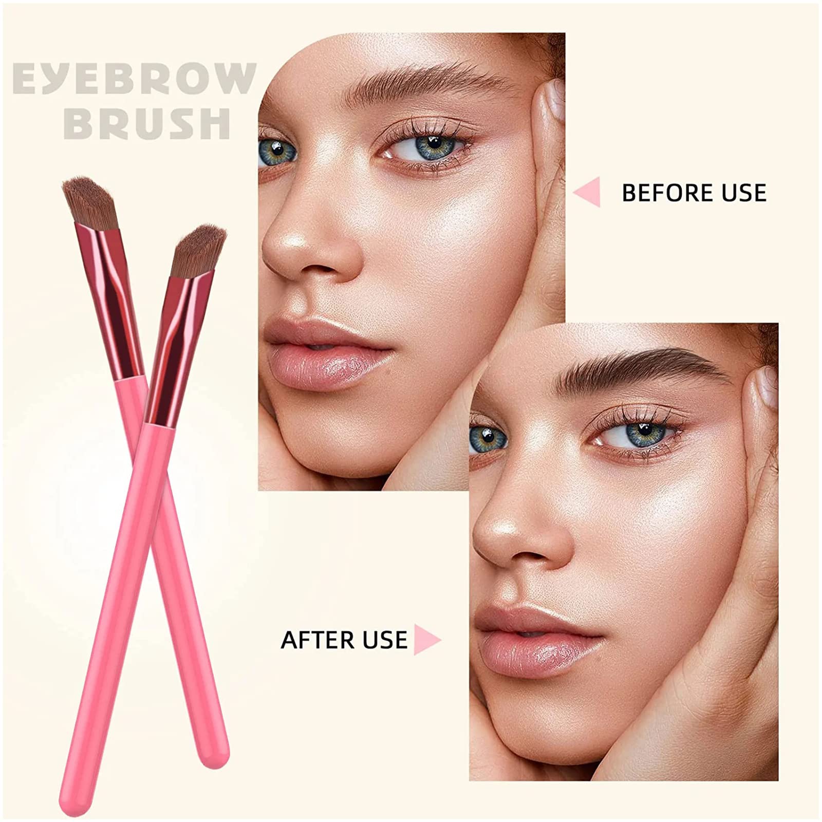 Professional Eyebrow Brush, Multi-Function Eyebrow Brush, Three-dimensional Concealer Makeup Brush, Valentine's Day Gifts for Her丨2 Pieces