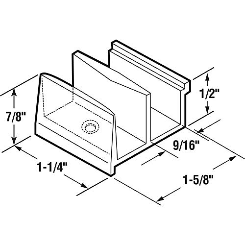 Slide-Co 193074 Tub and Shower Enclosure Bottom Guide, Clear Plastic, Sterling (Single Pack)
