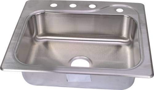STERLING 11403-4-NA Southhaven 25-inch by 22-inch Top-mount Single Bowl Kitchen Sink Stainless Steel