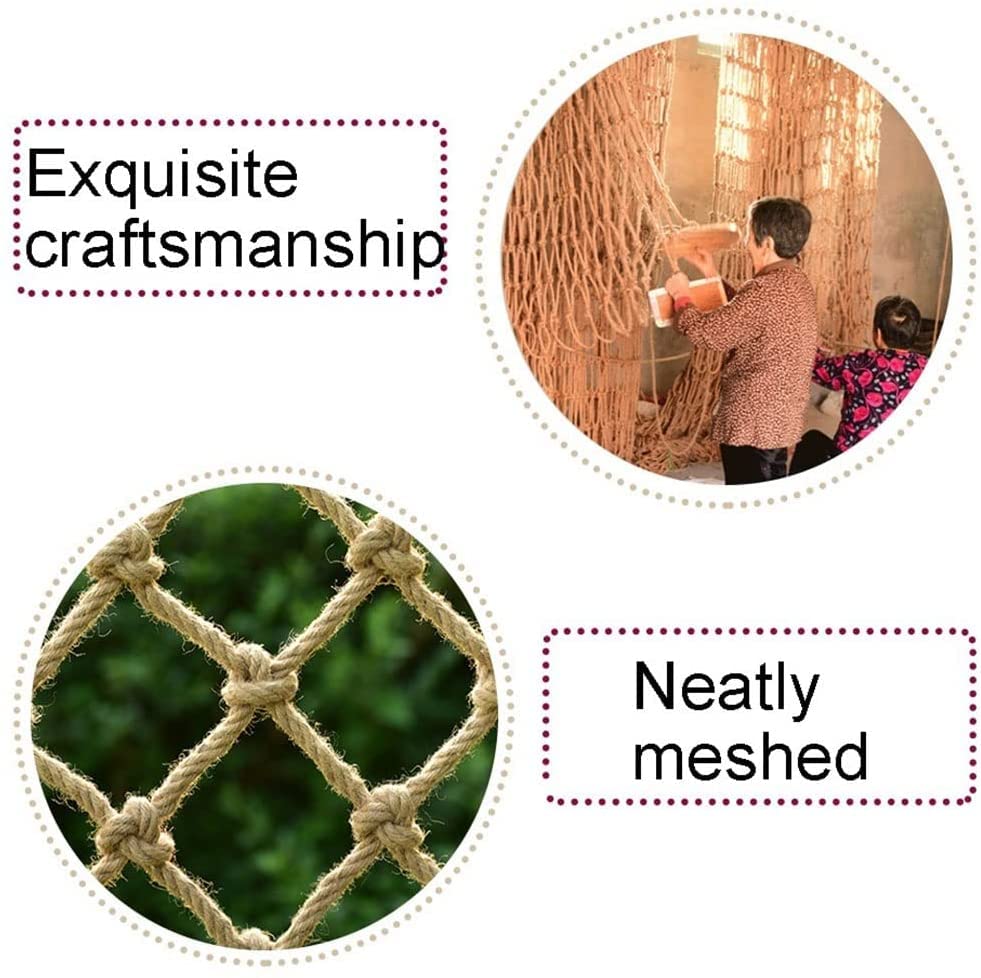 OUYOXI Climbing Rope Net for Playground Hemp Rope Net Hemp Safety Net Rope Truck Cargo Trailer Net Waterproof Hemp Rope Net Rope Garden Netting Ceiling Decorative Nets Dia 6mm Mesh 10cm