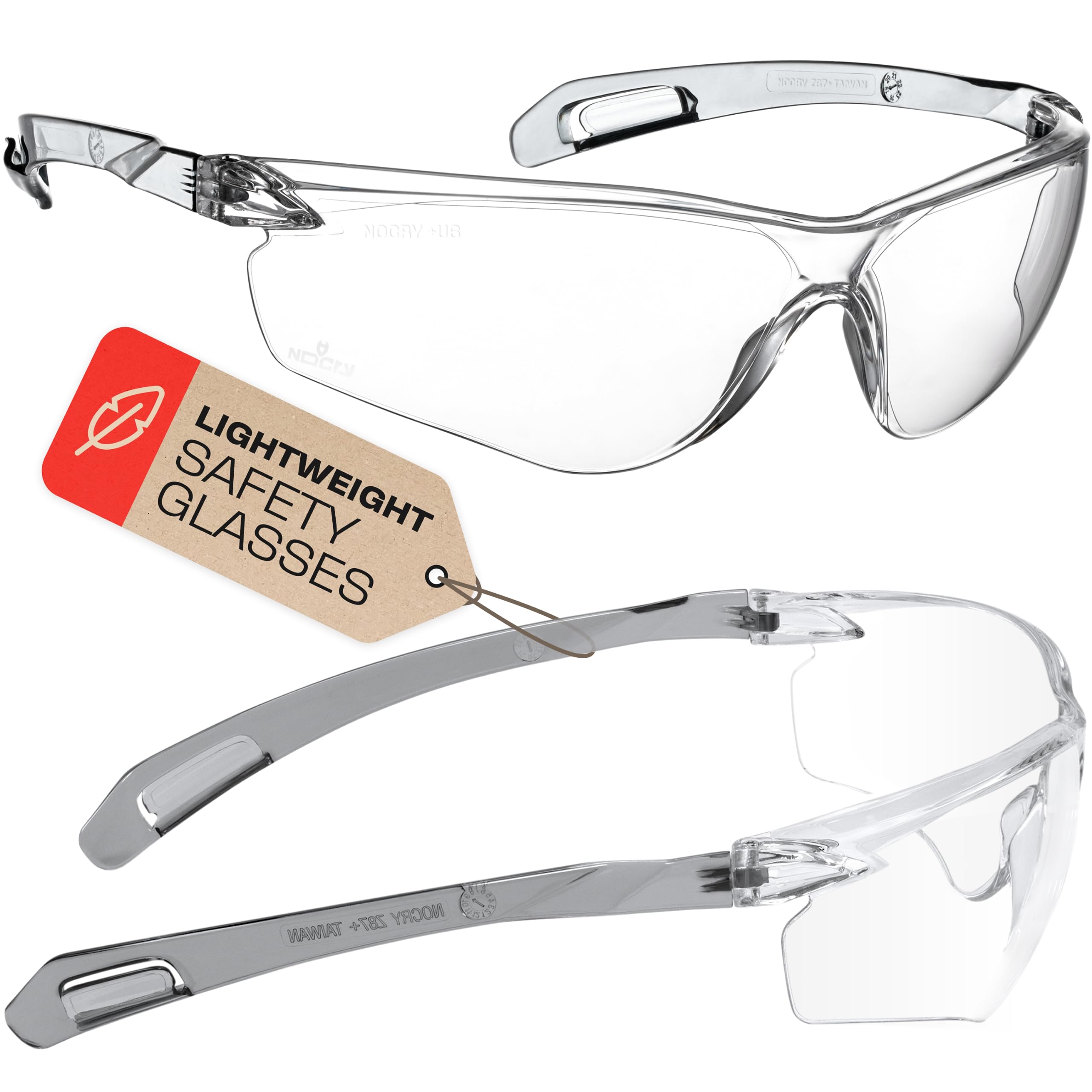 NoCry ANSI Z87.1 Safety Glasses with Scratch Resistant Coating - Anti Fog Safety Glasses, Clear Safety Glasses for Men, 100% UV Resistant Eye Protection Glasses - Suitable for Indoor or Outdoor Use