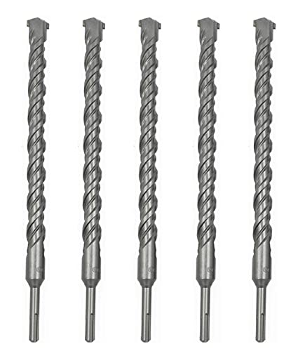 SDS-Plus Rotary Hammer Rock Drill Bit 5Pcs 5/8 in.x 6 in. Carbide Tip Drill Mason Concrete Bricks