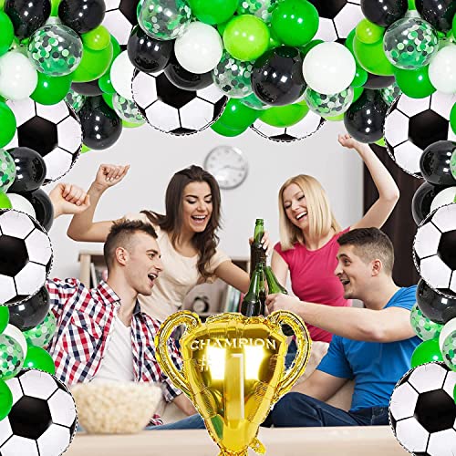 SyceePool Soccer Balloons Arch Garland Kit,111 Pcs Ballon for Soccer Theme Party Decoration,Soccer World Cup Balloons with Dot Glue,Tying Tool,2022 World Cup Decoration