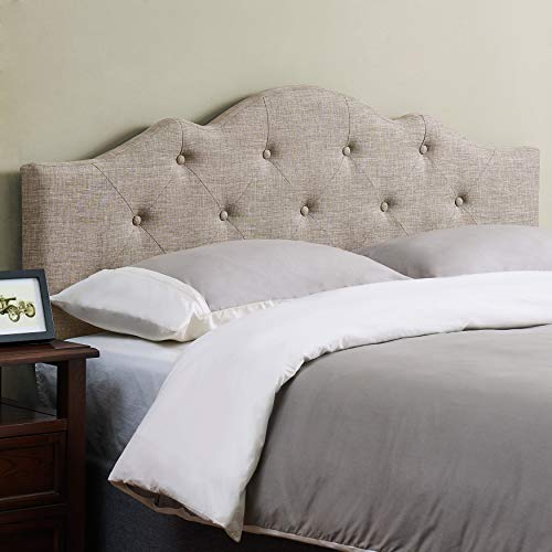Urban Home Furniture Rounded Tufted California King headboard, Beige