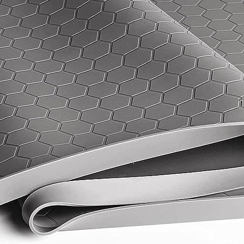 Under Sink Mat 34x22in Silicone Waterproof Mat with Drain Hole Kitchen Cabinet Liner Protector Under Sink Tray for Bathroom Kitchen