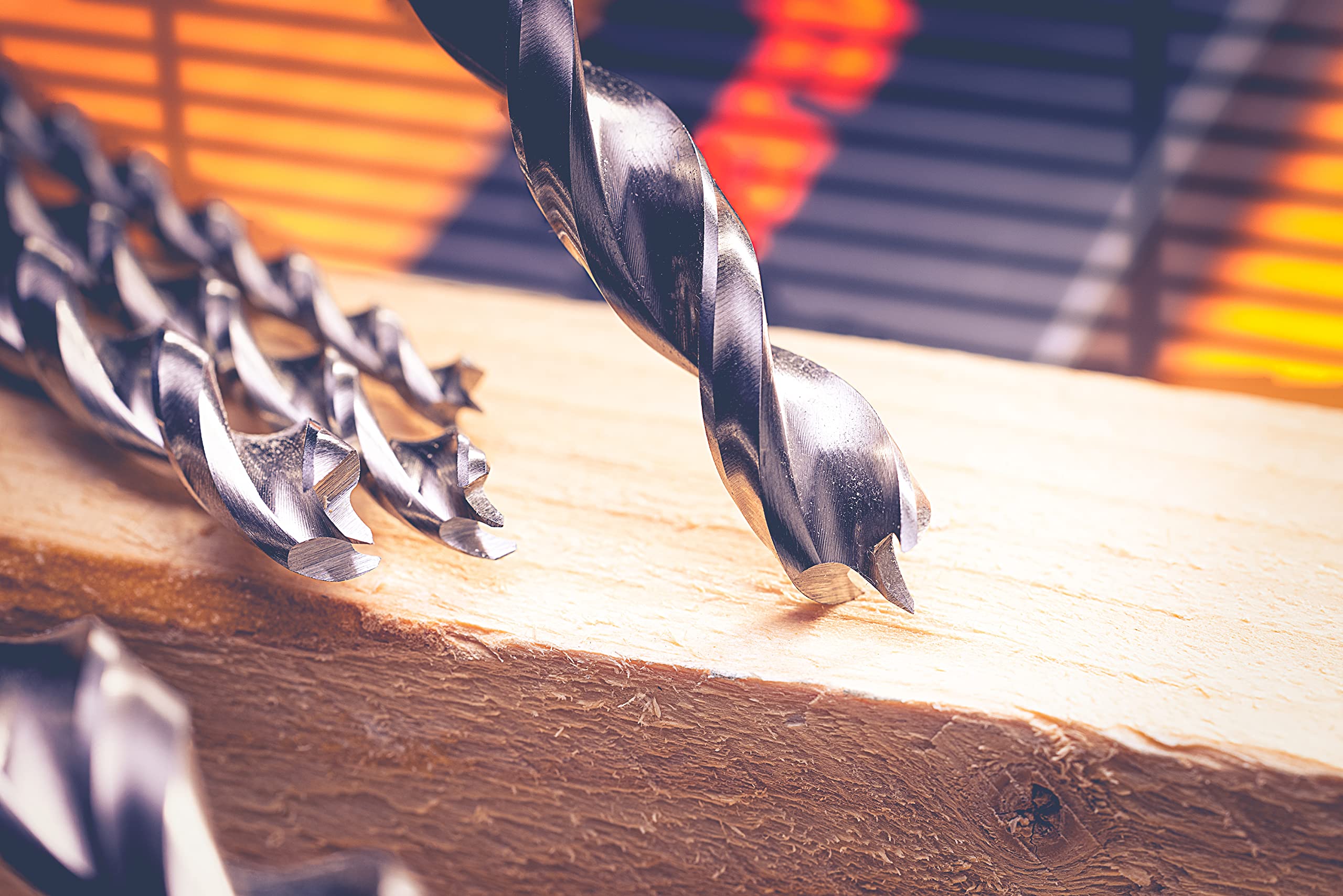 NordWolf 5-Piece HSS Brad Point Wood Drill Bit Set with 1/4" Hex Shank for Carpenter Woodworking, SAE Sizes 3/16"-1/4"-5/16"-3/8"-1/2"