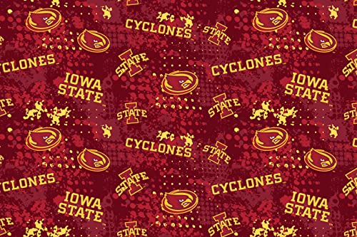 SYKEL ENTERPRISES Iowa State University Cotton Fabric by Sykel-Licensed Iowa State Cyclones Splatter Cotton Fabric