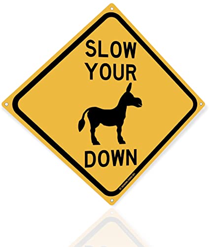 Slow Your Ass Down 12" x 12" Funny Tin Road Sign Driver and Motorist Alert Protect Neighborhood Children Home Decor