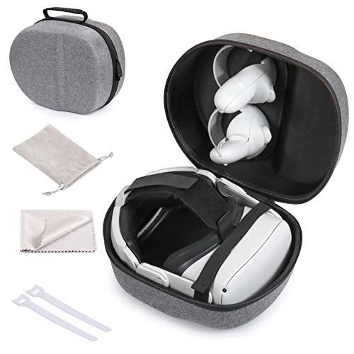 VR Headset Carrying Case,for Oculus Quest 2 All-in-One VR Gaming Headset and Touch Controllers,Gaming Accessories Compatible with Oculus Quest 2