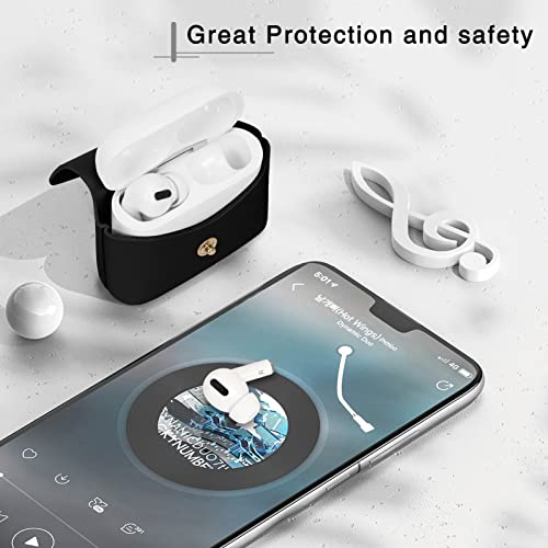 Toplive Compatible with AirPods Pro Case, PU Leather Shockproof Protective Case Cover for AirPods Pro with Keychain and Clasp -Black