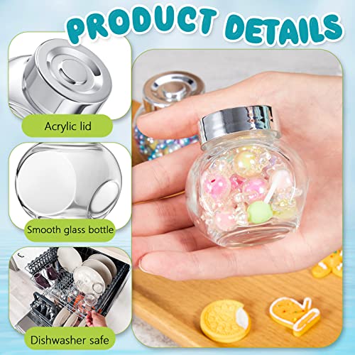 Umigy 60 Pieces Mini Glass Jars with Lids 1.7 oz Mini Candy Jars Tiny Mason Jars Small Glass Containers with Lids for Favors Wedding Gifts Spice Honey Sugar Scrub Herbs