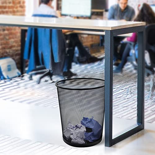 SHSYCER Black Mesh Trash Cans 4 Gallon, Mesh Office Trash Can 10 Pack, Metal Wire Wastebaskets, Waste Basket Trash Can, Small Trash Cans,Recycling Garbage Container Bin for Office, Home, Bedroom