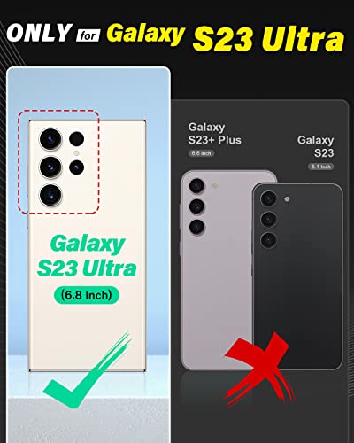 TUCCH Wallet Case for Galaxy S23 Ultra 5G, [TPU Shockproof Interior Case] Kickstand [RFID Blocking] Card Slot, Magnetic PU Leather Folio Cover Compatible with Galaxy S23 Ultra 5G 6.8-Inch 2023, Black