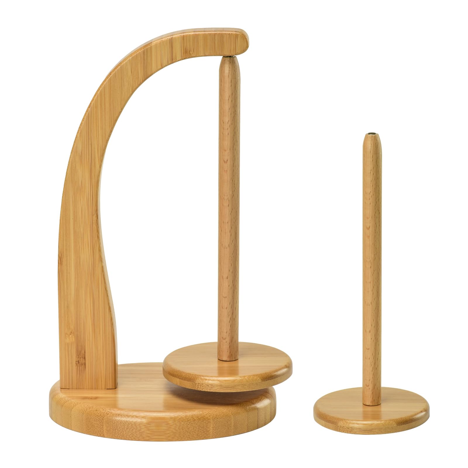 Yarn Holder with 2 Pcs Spindles for Knitting and Crocheting,Crochet Gift for Knitting Lovers,Wooden Yarn Spinner for Crochet by Artowell (Walnut Color)