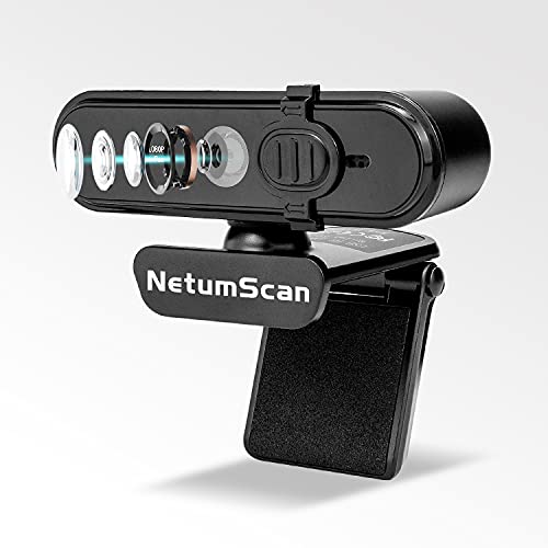 NetumScan AutoFocus HD 1080P Webcam with Dual Microphone & Privacy Cover, Business Webcam USB Web Camera with Wide Angle for Desktop or Laptop Streaming/Video Conferencing/Online Learning (60FPS)
