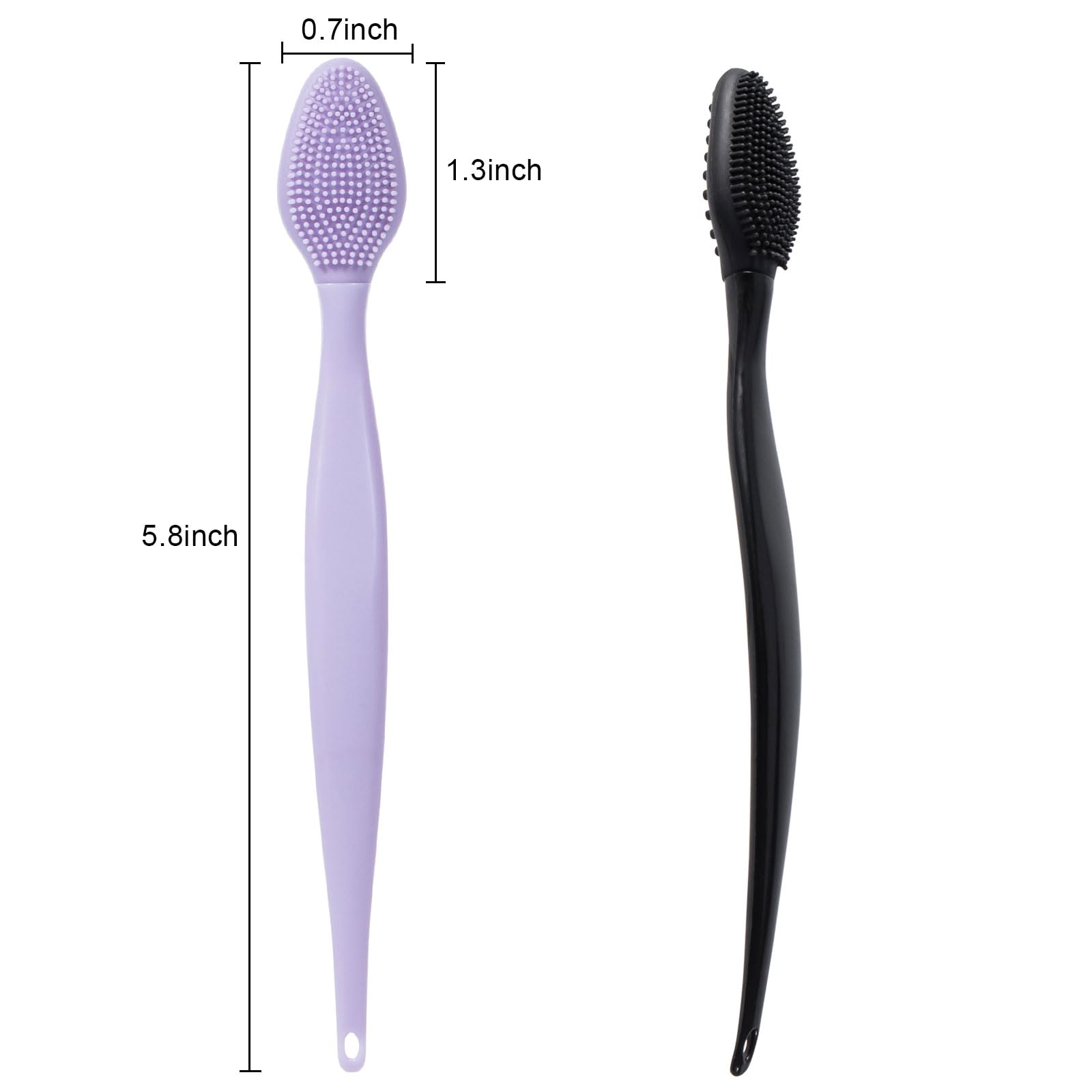 Silicone Lip Scrub Brushes, Beomeen Black Double-Sided Exfoliating Lip Brush Soft Silicone Lip Scrubber Exfoliator Tool Blackhead Remover for Skincare