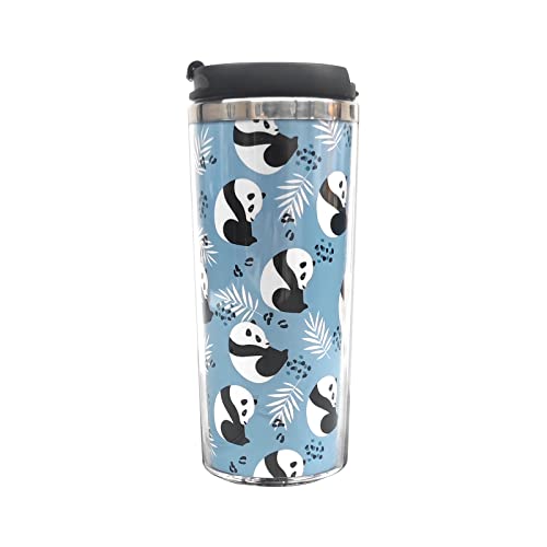 Panda 12oz Tumbler with Leakproof Lid,Stainless Steel Vacuum Insulated Travel Mug Coffee Cup for Ice and Hot Drink