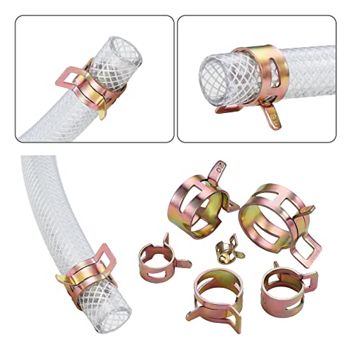 OCR 200Pcs 6-22mm Fuel Hose Line Spring Clip Clamps Fasteners Silicone Vacuum Hose Pipe Clamp Steel Wire Air Tube Water Pipe Clip10Sizes