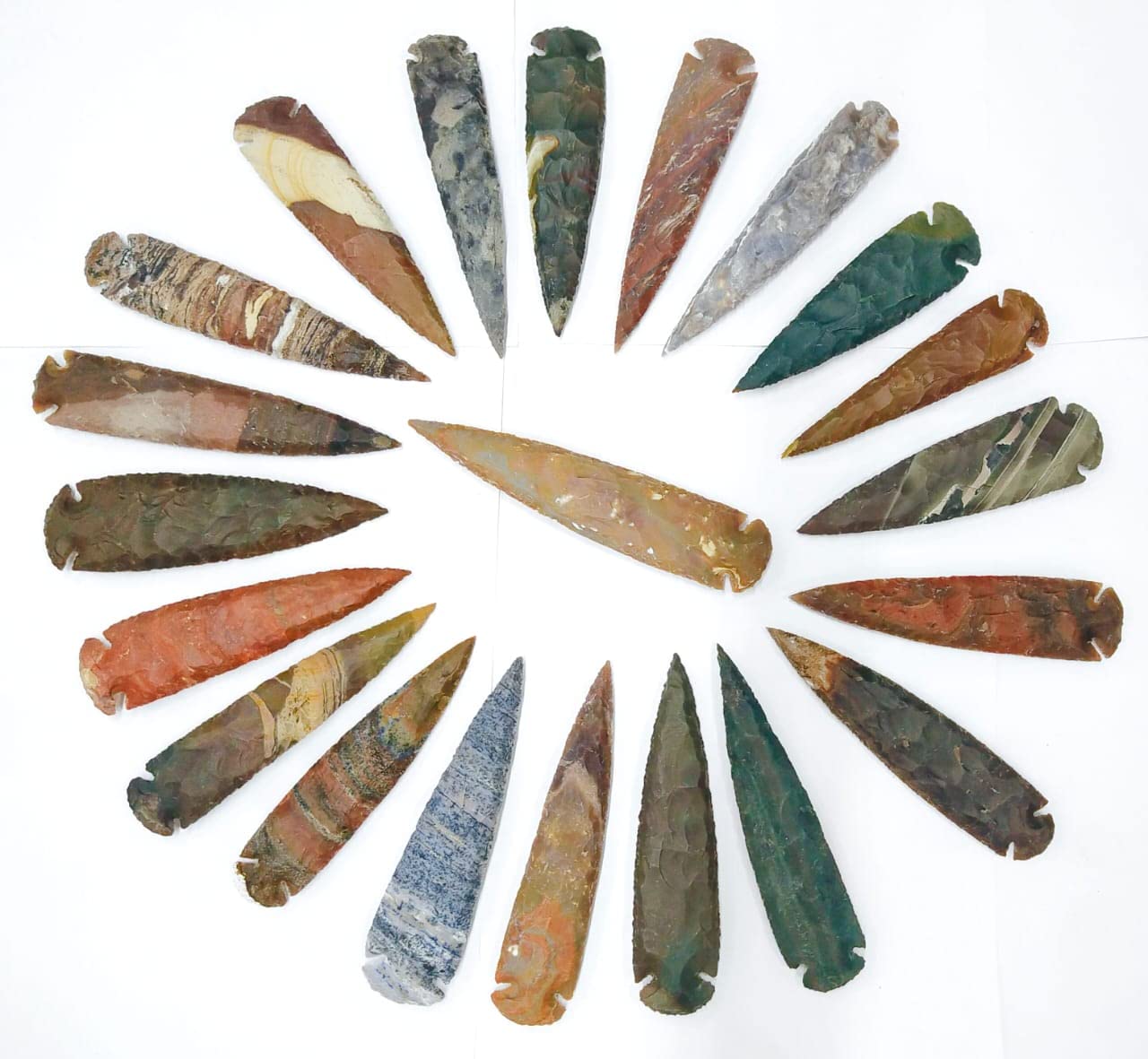 Morocca Mixed Indian Arrowheads Points Agate Flint Project Points