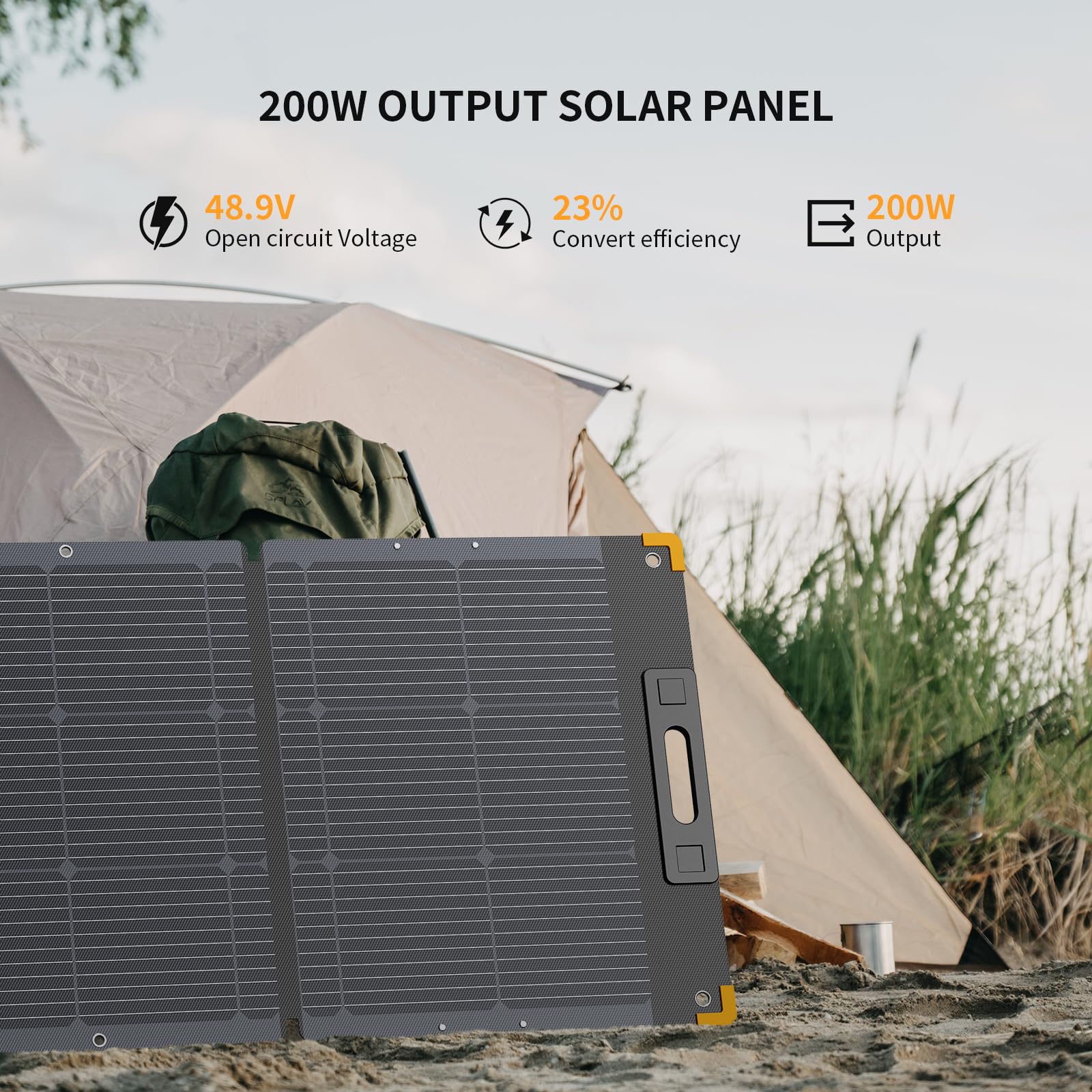 Pecron 36 Volts Portable Solar Panel,100W Solar Panel*2 in Series,High Efficiency Off-Grid Emergency Power Supply for RV Camping Travel Outdoor Backup,USB Outputs for E1000 E1500 Q2000S Q3000S